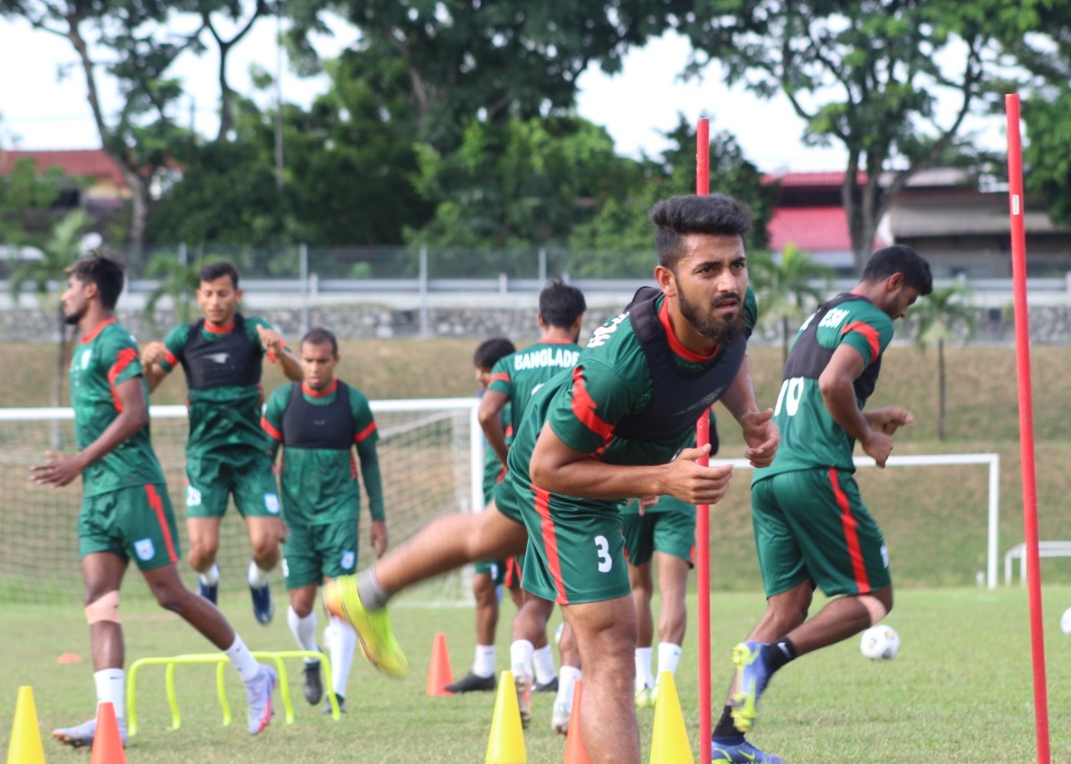 Bangladesh national football team completed the practice ahead of the match against Malaysia ...
