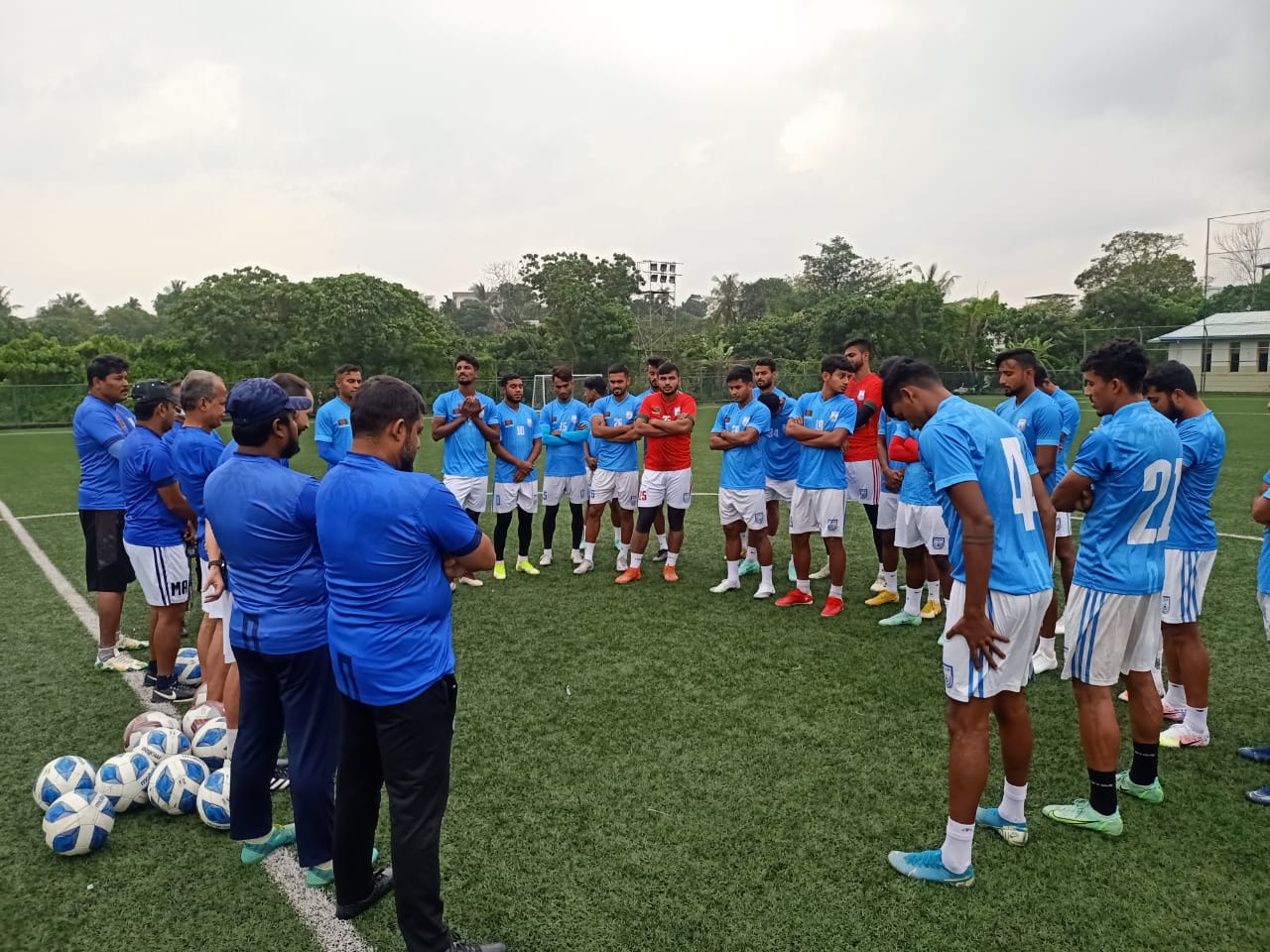 Bangladesh national football team practiced today for tomorrows match ...